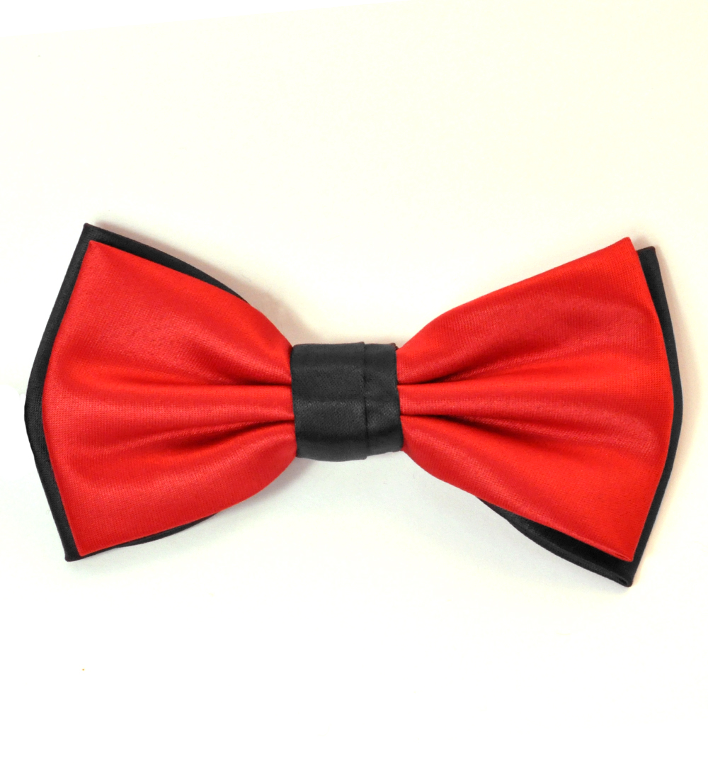 Scarlet Red & Black Bow Tie - Formal Tailor
