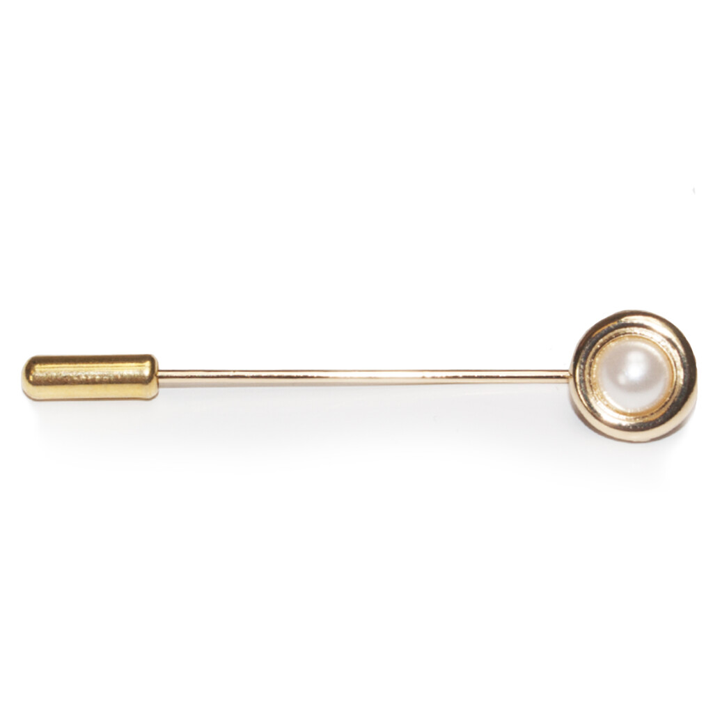 Gold Pearl Cravat Pin - Formal Tailor