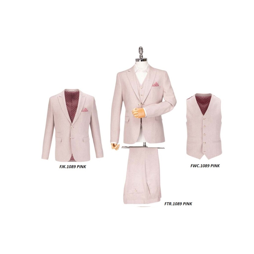 Fratelli Uniti Milano Mario 3 Piece Suit 1089 Pink - Formal Tailor